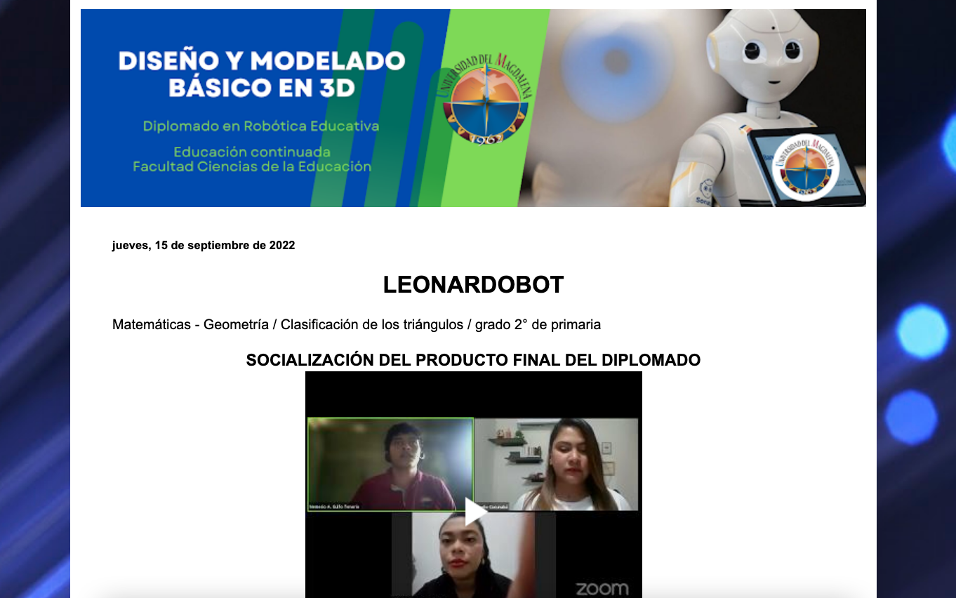 Diseño y modelado básico 3D de Robots educativos – Bloque 10